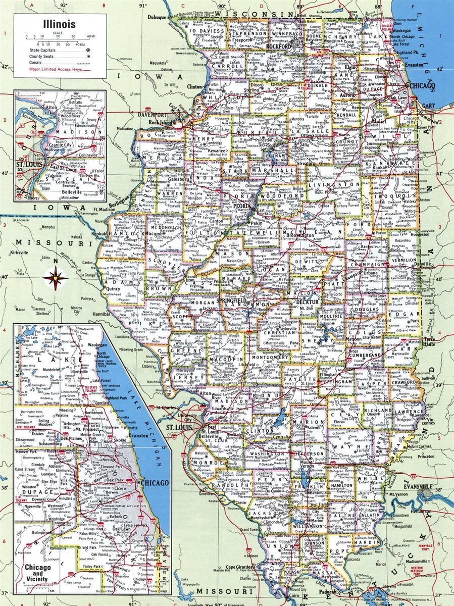 City And County Illinois Highway Maps Maps Of Petersburg IL And Menard