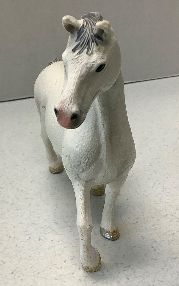 Schleich Toy Horse White With Gray Mane and Tail 4 1/4” Tall D-73527 | eBay