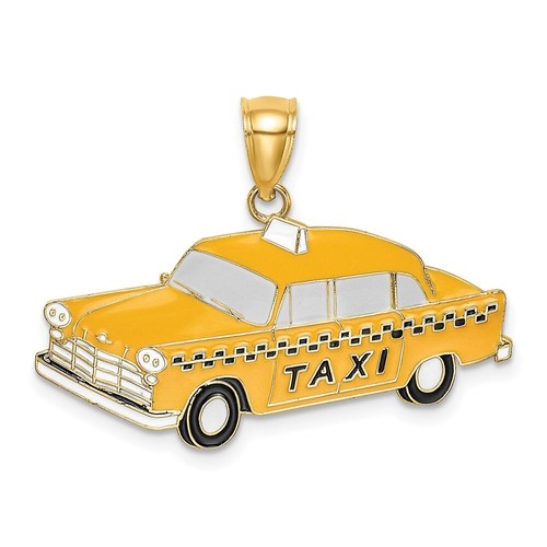 14K Yellow Gold Enamel Taxi Pendant K7061 637218142446| eBay