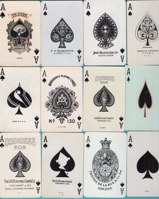12 Single Swap Playing Cards ACE OF SPADES UNIQUE LOT DECO NAMED ...