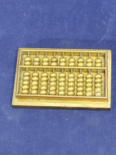 Vintage Brass Handheld Abacus Math Tool Extremely Heavy Solid ...