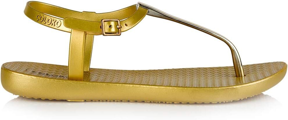 Coloko New Ladies Gold Sandals Womens Comfort Open Toe Summer Shoes ...