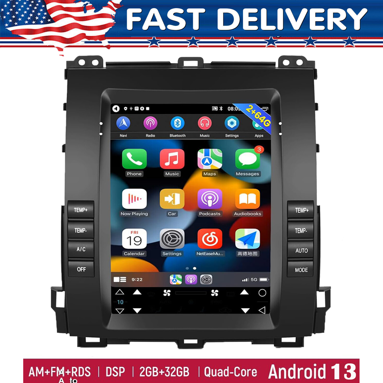 For Lexus Gx470 2002-2009 Car Gps Navigation Headunit Radio Stereo ...