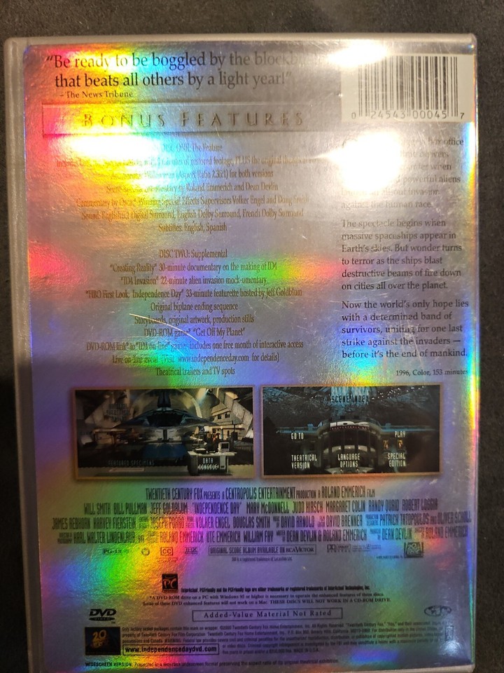 Independence Day (DVD, 2000, 2-Disc Set, Five Star Collection) | eBay