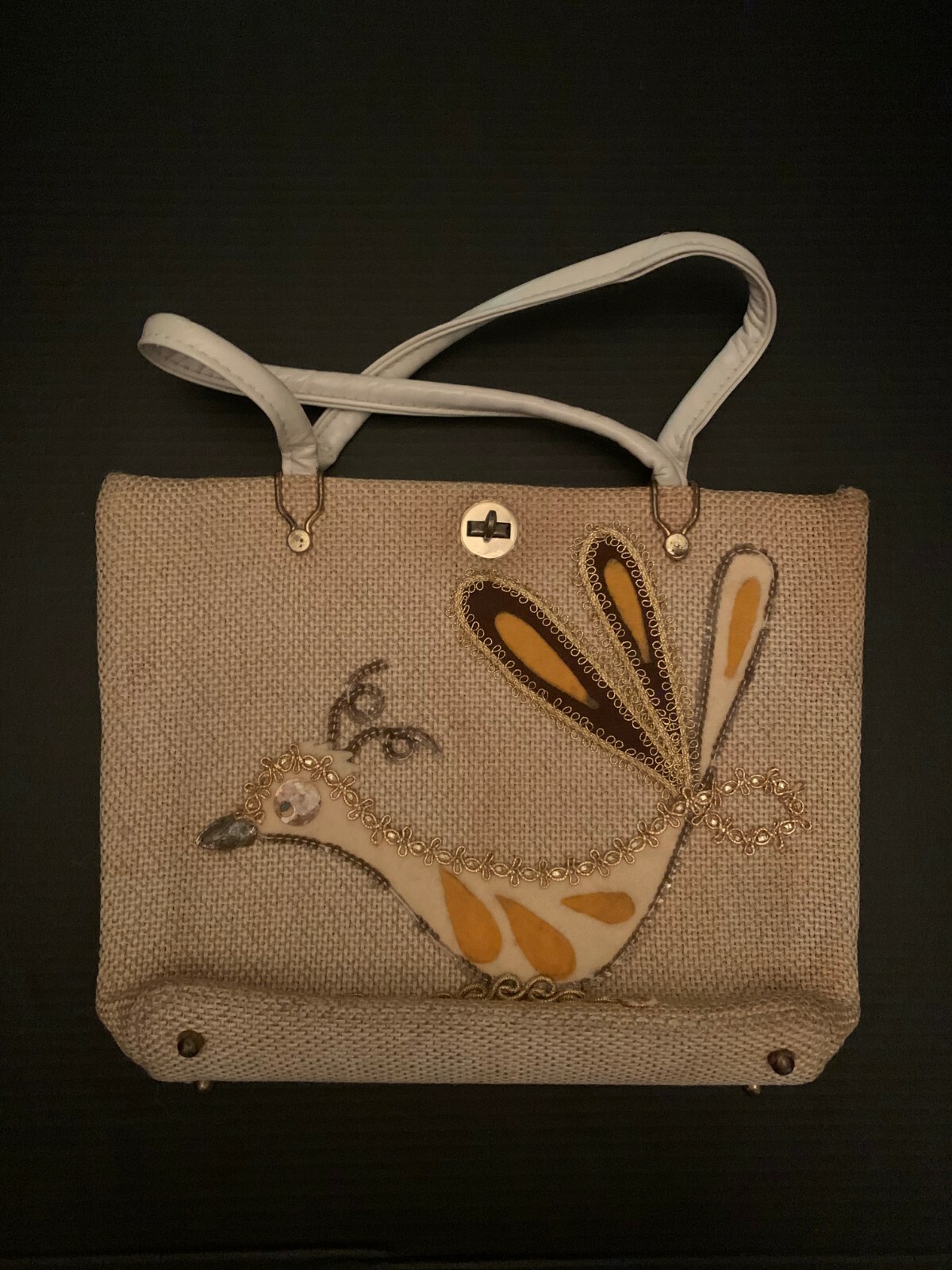 Vintage La Jolla Handbag Roadrunner Bird Purse Made i… - Gem