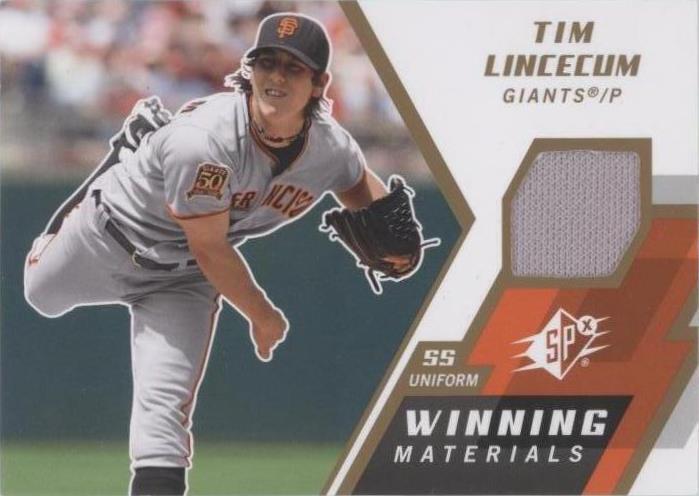 2009 SPx - Winning Materials 1 Tim Lincecum #WM-TL (MEM) for sale ...