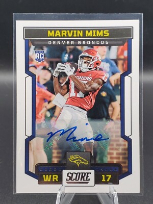 Marvin Mims Denver Broncos 2023 Panini Score Auto Rookie Card #354 | eBay