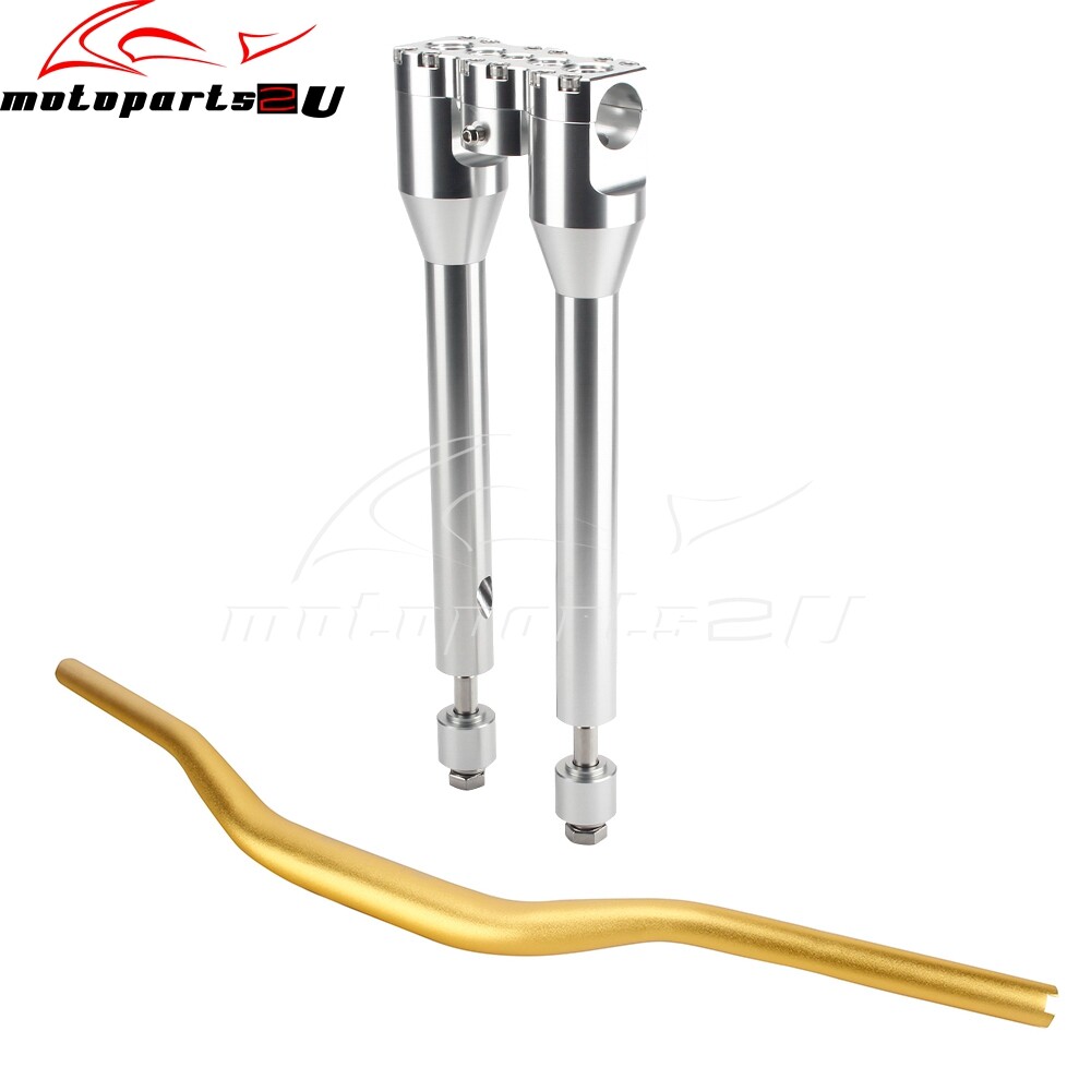 Universal 1-1/2" 38mm Motorcycle Handlebars Drag Bar 12'' Riser For ...