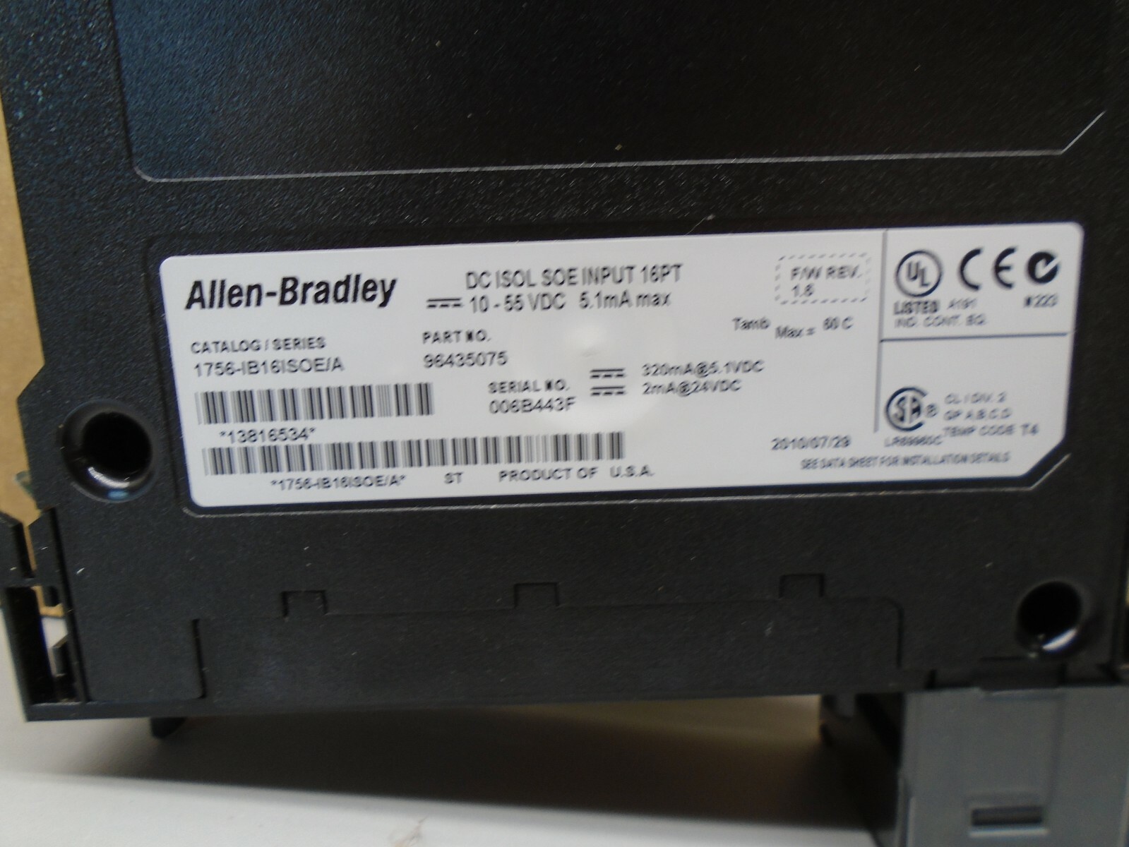 1756-IB16ISOE Allen Bradley DC Isolated SOE Input Module 1756-IB16IS0E ...