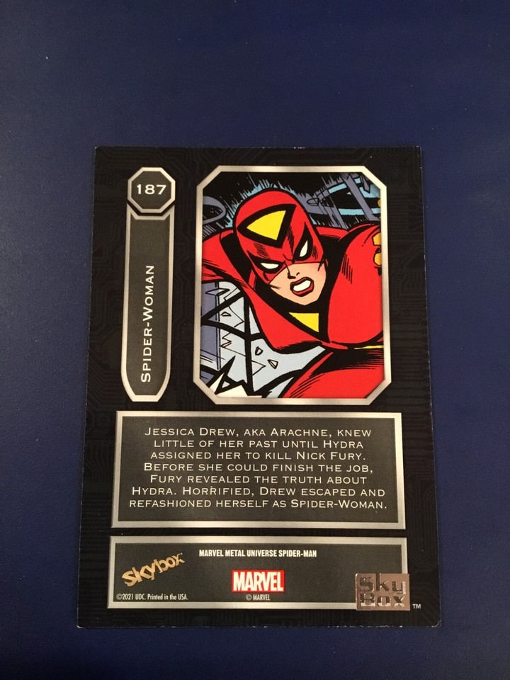2021 Skybox Marvel Metal Universe # 187 SPIDER WOMAN Spider Man Base ...
