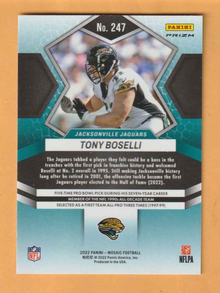 Tony Boselli Jacksonville Jaguars 2022 Mosaic Green #247 USC Trojans ...