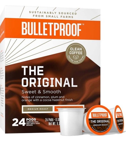 Bulletproof THE ORIGINAL Sweet & Smooth Medium Roast Coffee Pods 24ct ...