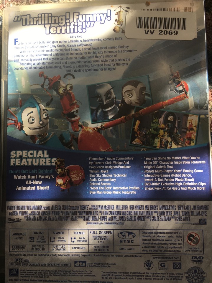 Robots (DVD, 2005, Full-Screen Edition) 24543193845| eBay