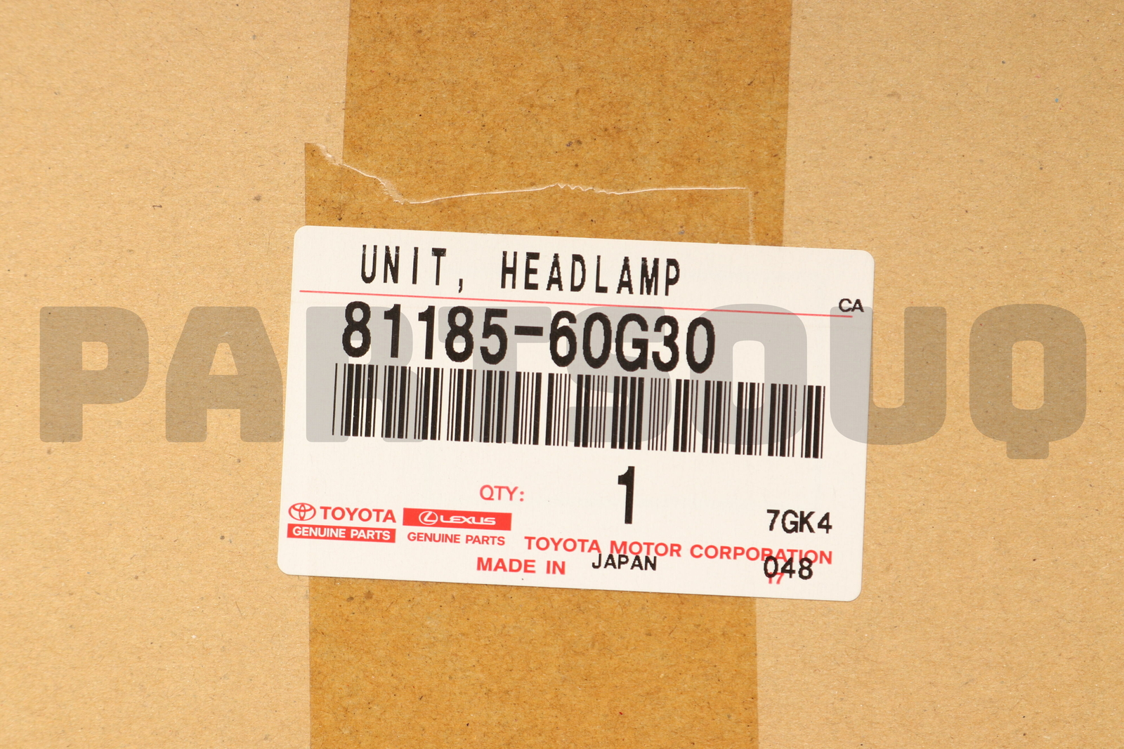 8118560G30 Genuine Toyota UNIT ASSY, HEADLAMP, LH 81185-60G30 | eBay