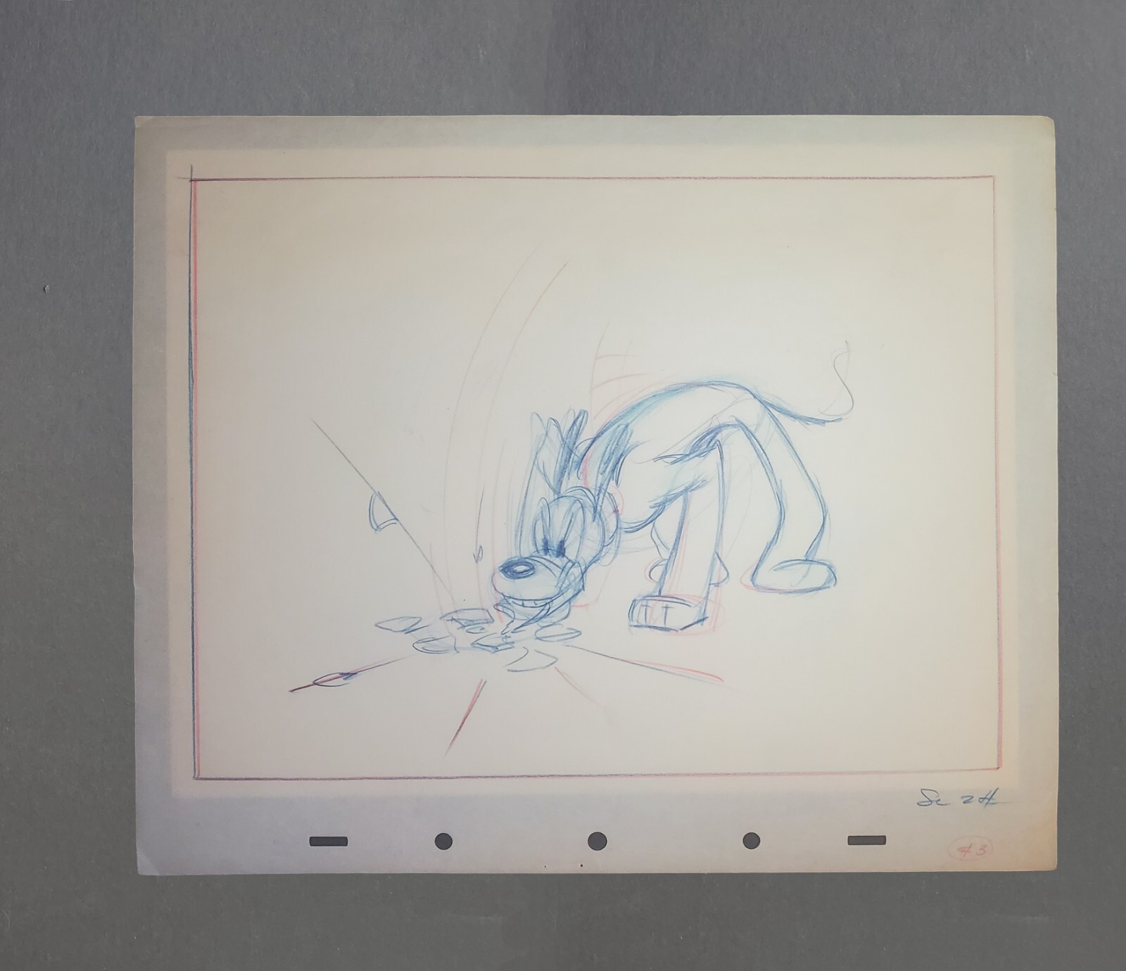 Rare Walt Disney animation cell, Pluto, unique, The Sleepwalker, 1942 ...