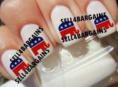 SALE》Vote in Election Republican Voting Elephant 🐘 Logo》Nail Art Decals ...