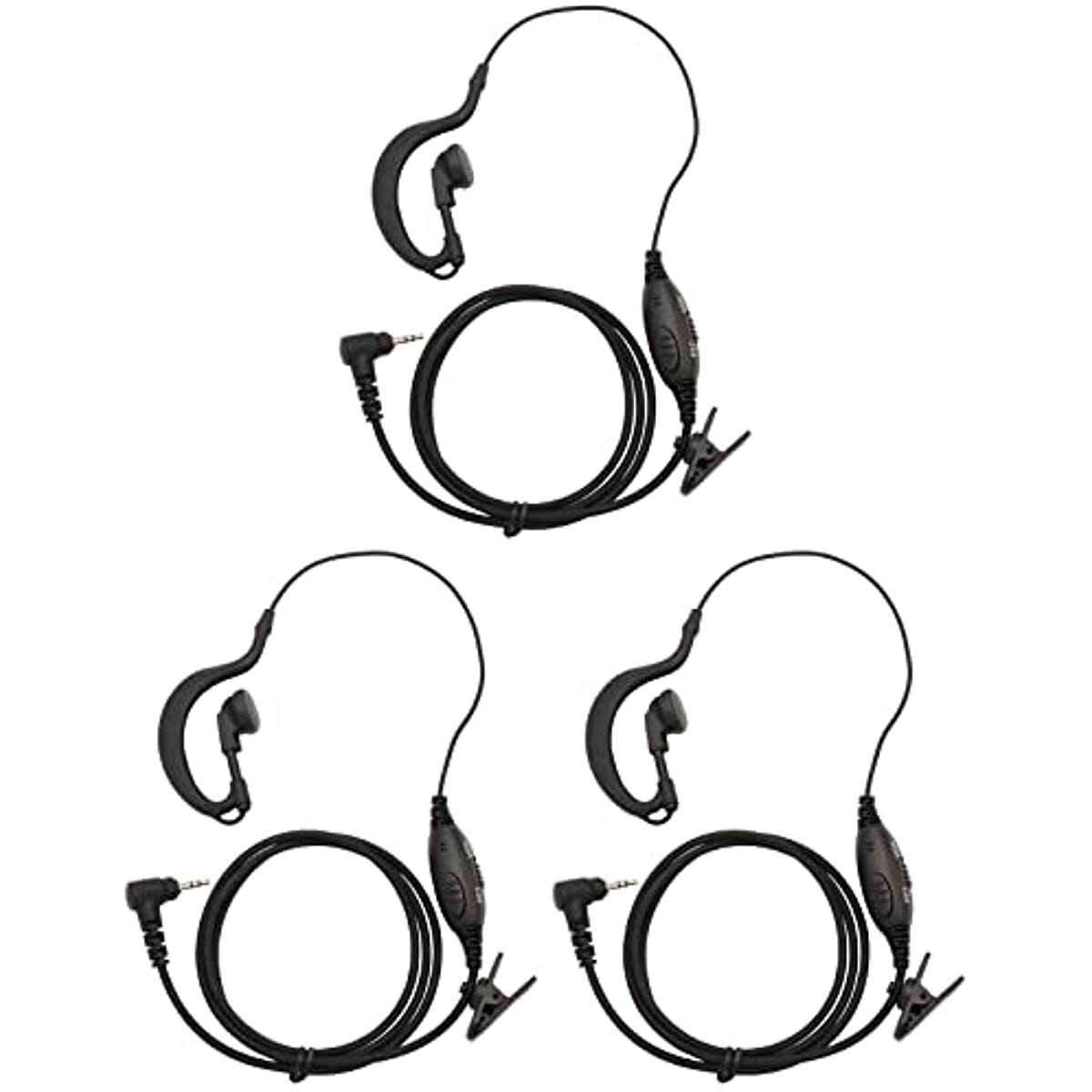 3Pcs Clip Ear Headset/Earpiece Mic for Uniden GMR 2 Two Way Radio ...