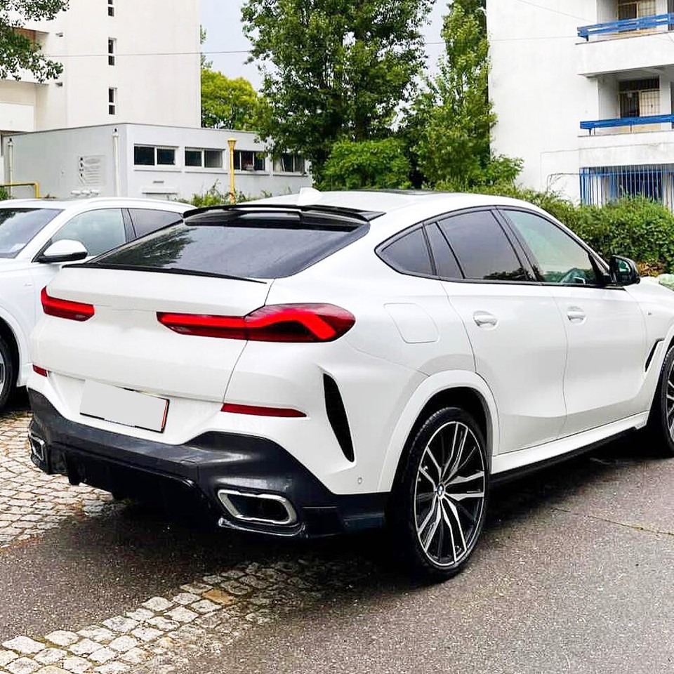 Real Carbon Rear Bumper Lip Diffuser Spoiler For BMW X6 G06 M Sport ...