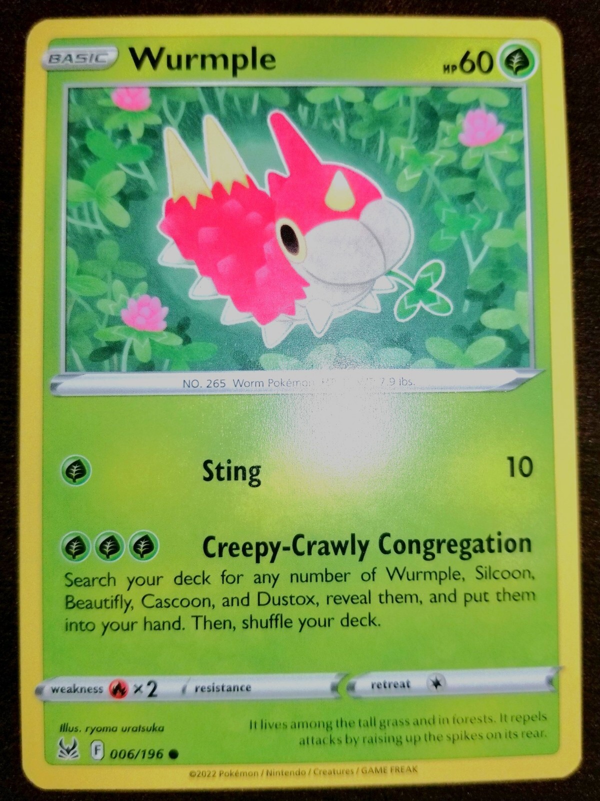 Pokémon TCG Wurmple Sword & Shield - Lost Origin 006/196 Regular Common ...