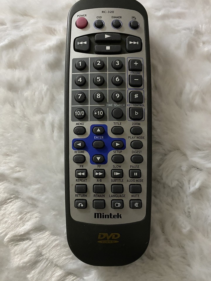 Mintek RC-320 DVD Player Remote Control For DVD1500, DVD2110, DVD2580 ...