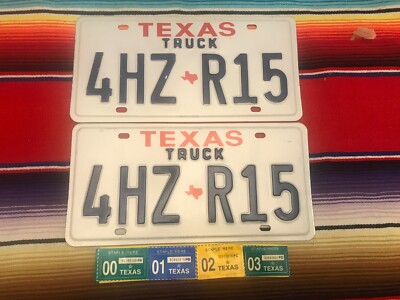2000-2001-2002-2003. TEXAS TRUCK LICENSE PLATES 4hzr15 | eBay