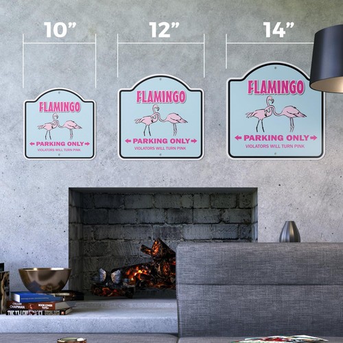 Flamingo 10” x 10” Sign | Indoor/Outdoor Plastic | Designer Parking ...