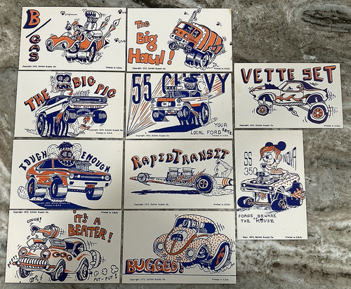 Rat Fink Big Daddy Roth Penny Arcade Card 1972 Exhibit Lot of 10 C058 ...