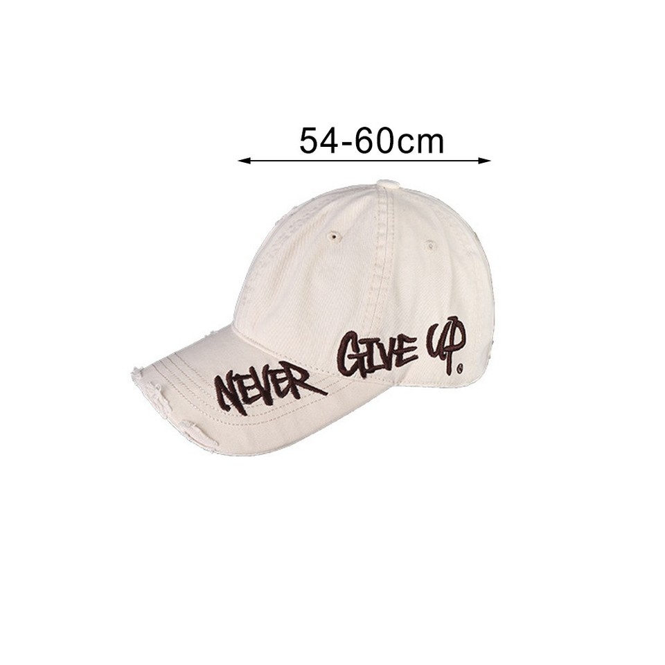Adjustable Sunscreen Hat Hand-Sewn Letter Embroidery Hip-Hop Style ...