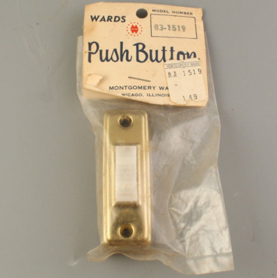 Vintage Montgomery Wards Brass Gold Tone Doorbell Push Button 83-1519 ...