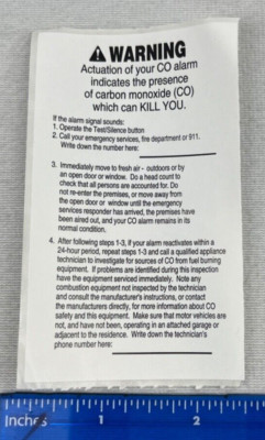 Carbon Monoxide Alarm Warning Stickers/Decals “CO” | eBay