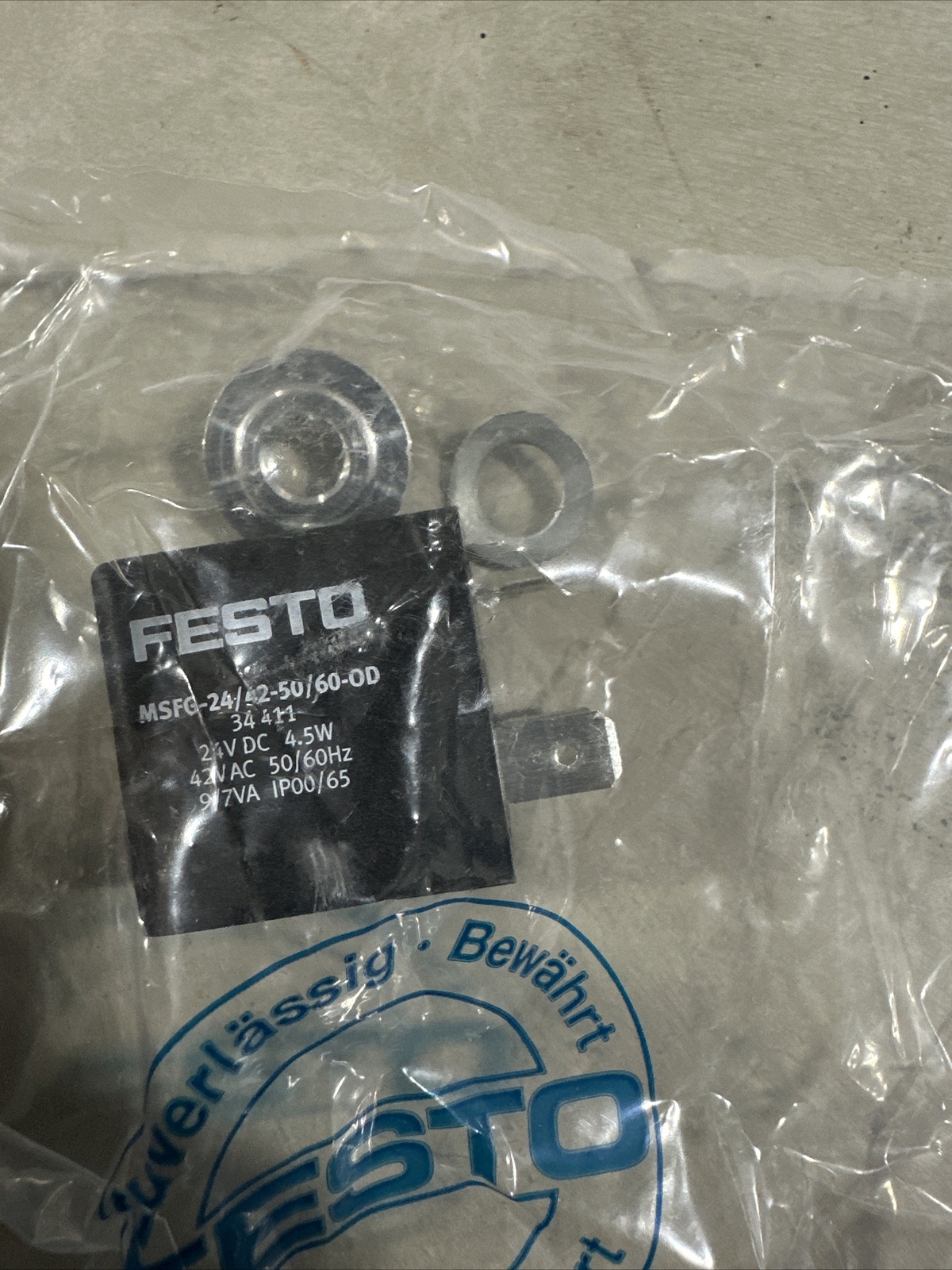 MSFG-24/42-50/60-0D Festo Solenoid Coil, 34411, 24VDC, 4,5W, 50/60Hz ...