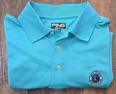 PING Performance Men's Short Sleeve Golf Shirt Size M Turquoise ...
