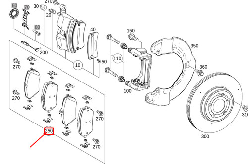 MERCEDES-BENZ GLB X247 FRONT WHEEL BRAKE PAD SET A0004205403 ORIGINAL ...