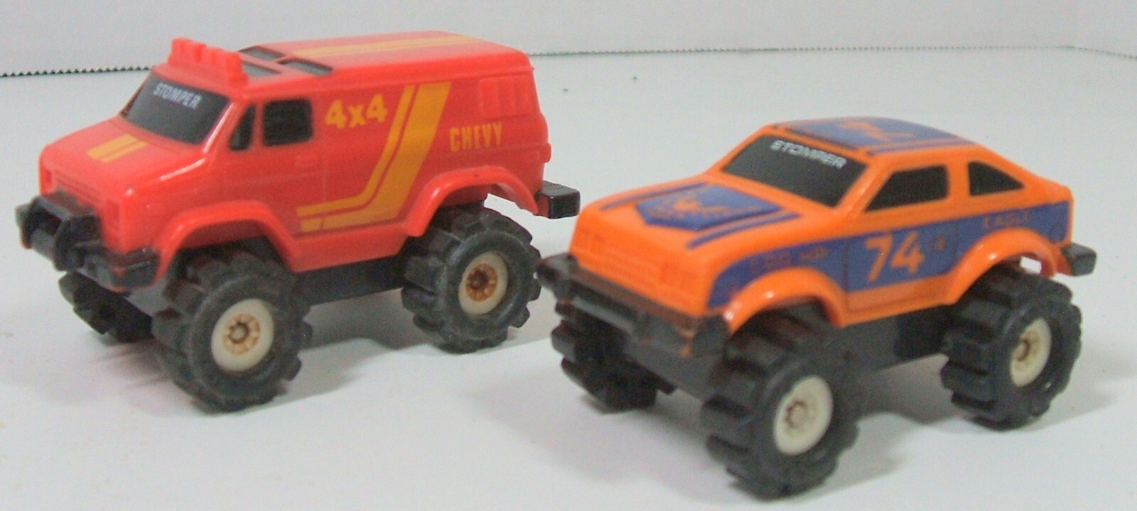 VTG Schaper Stomper Set Orange Amc Eagle 4x4 & Red Orange Chevy Van 4x4 ...