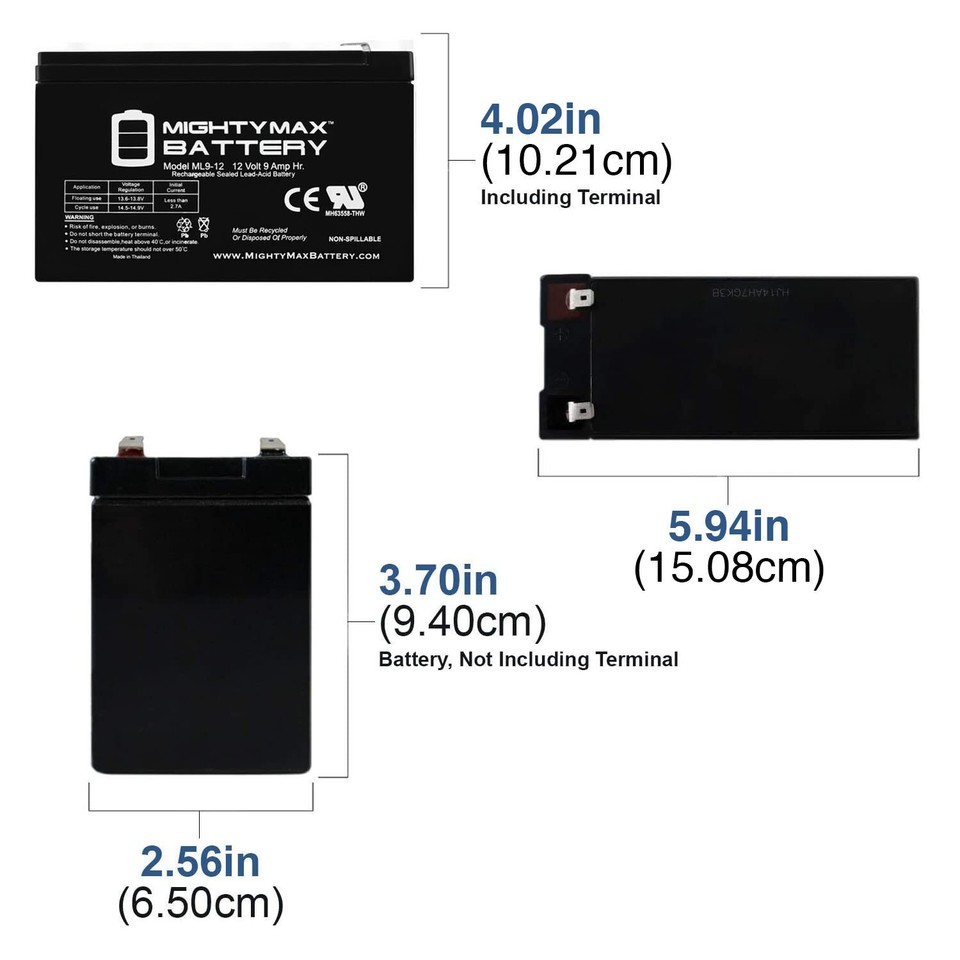 Razor Dirt Quad 500 High Performance Battery Replacement Set with Wires ...