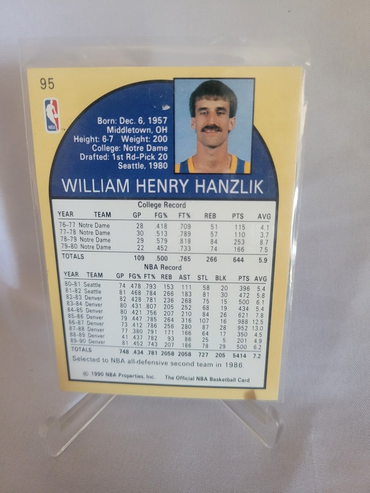 Bill Hanzlik 1990-91 NBA Hoops Base Card #95 | eBay