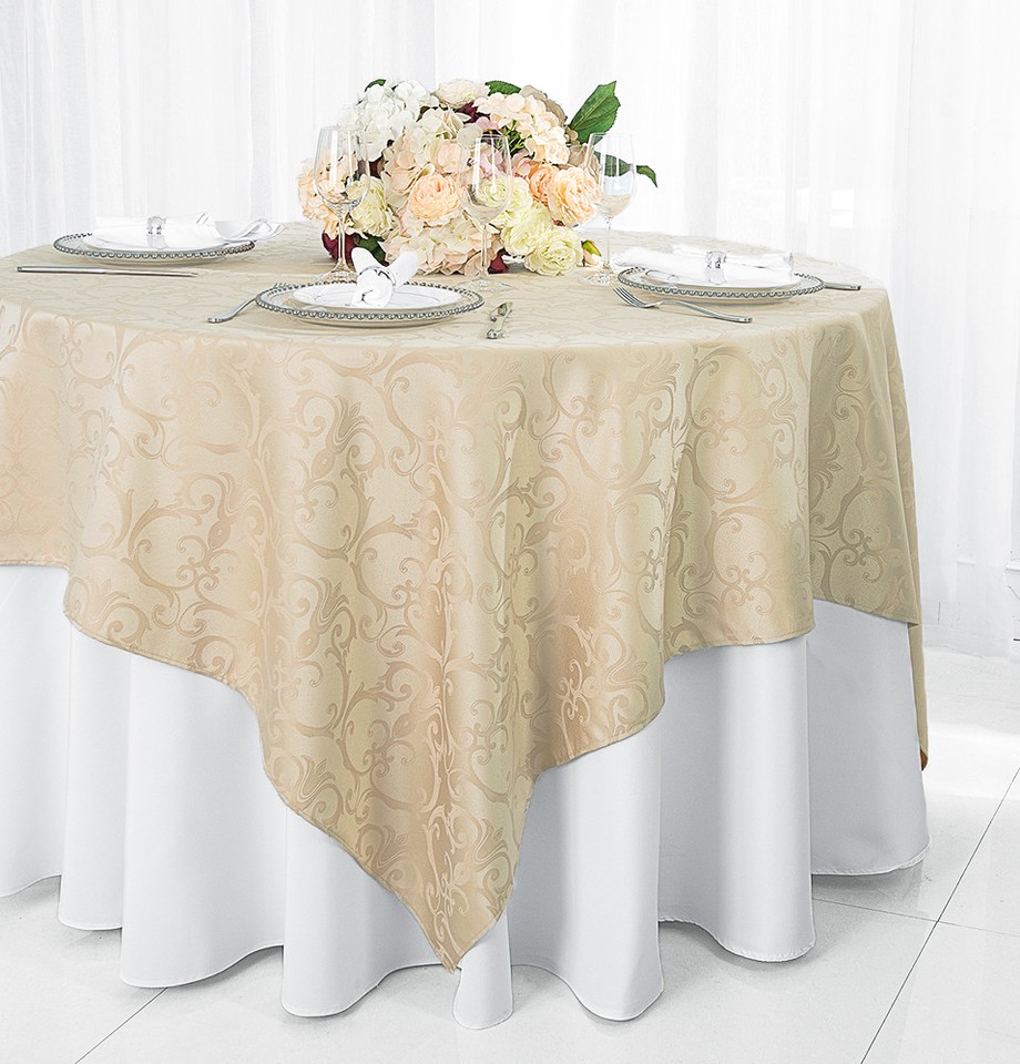 Wedding Linens Inc.72" x 72" Damask Jacquard Polyester Tablecloths ...