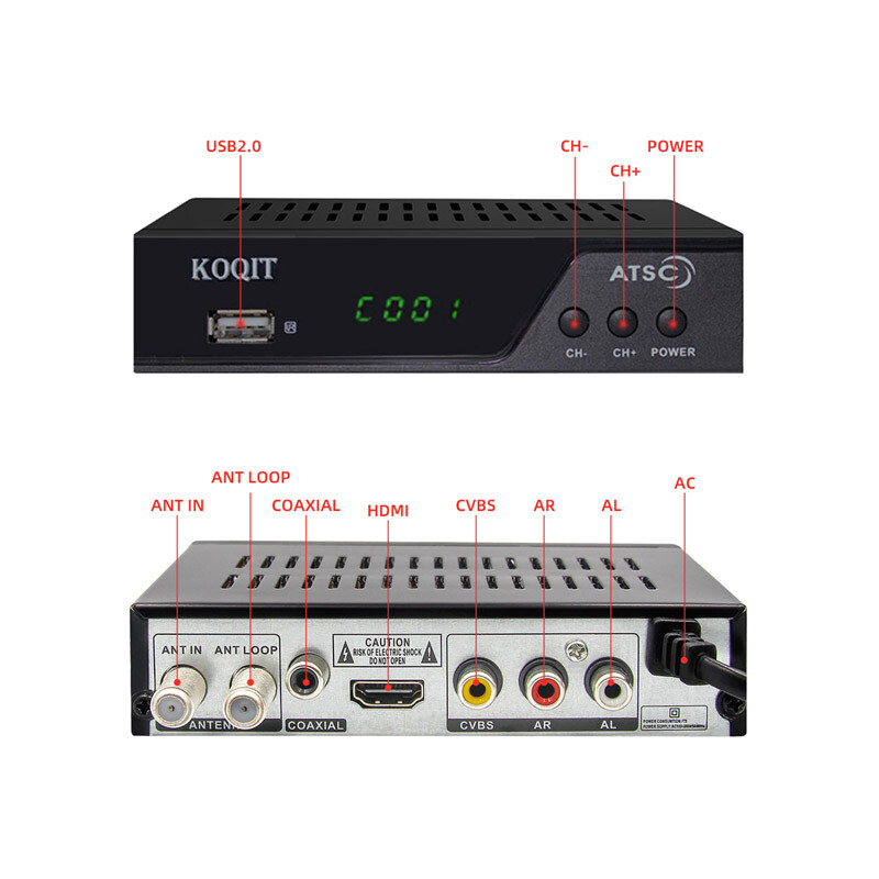 Clear Analog QAM atsc Digital Converter Box TV Receiver Recording HDTV ...