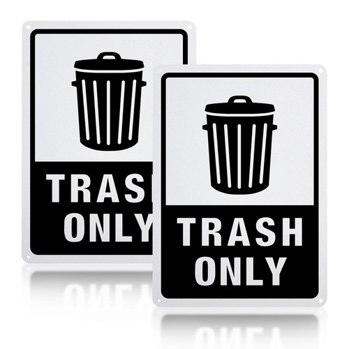 Trash Only Sign 10x7 Inch Aluminum UV Waterproof Indoor Outdoor 2 Pcs ...