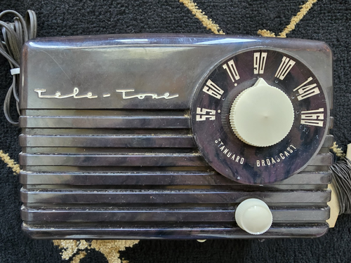 1948 Tele-Tone Model 165 Styrene Plastic Tube Radio Working for Parts ...