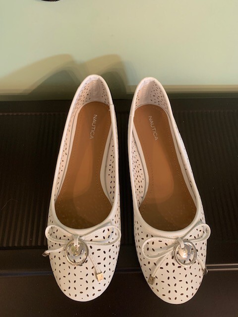 Nautica Ladies White Seaback 2 Perforated Ballet Flats Size 9 | eBay