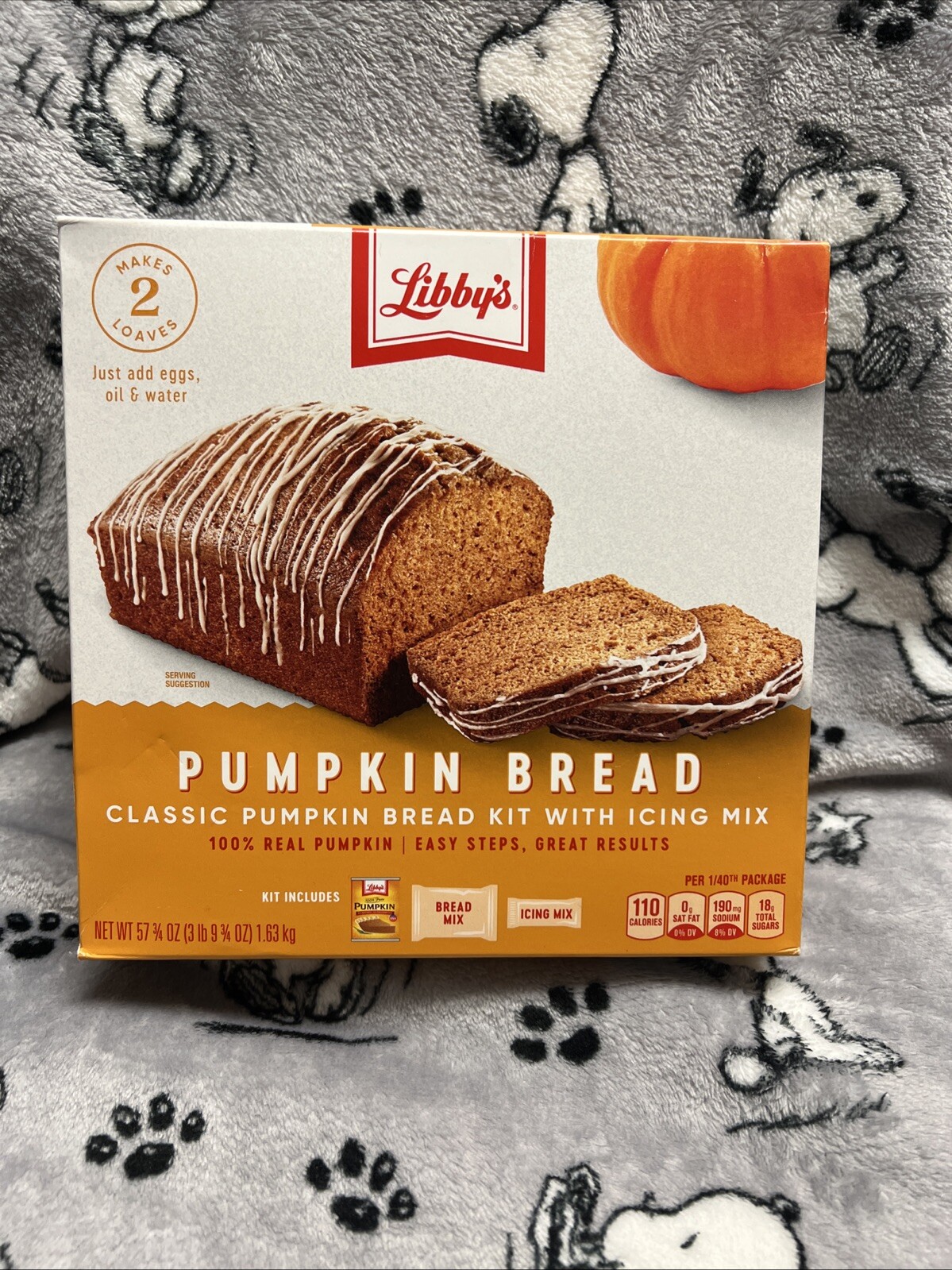 Libby's Classic Pumpkin Bread Kit with Icing 57.75oz Easy, Real Pumpkin, Makes 2 | eBay