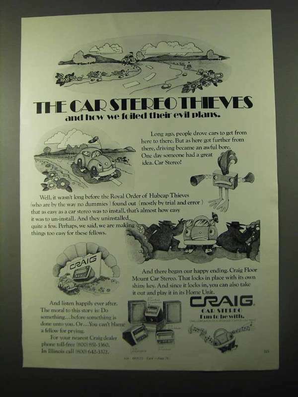 1971 Craig Car Stereo Ad - 3125, 9718, 3124 and 3123 | eBay
