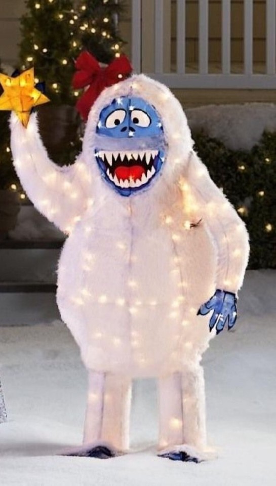 RUDOLPH'S BUMBLE SNOWMAN 56" STANDING 3D LIGHTED TINSEL CHRISTMAS YARD ...