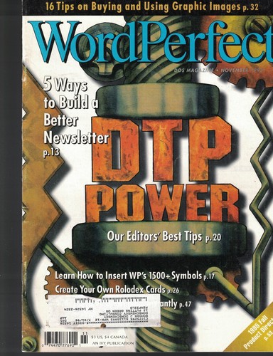 WordPerfect Magazine November 1995 Word Perfect Computing DTP Power | eBay