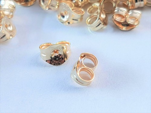 9ct Gold Earring Backs Butterfly Scrolls Push Fit 4.5mm x 3.5mm Small | eBay UK