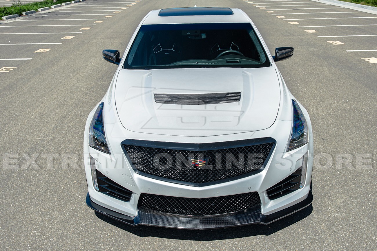 For 16-19 Cadillac CTS-V CARBON FIBER Package Front Bumper Spoiler Lip ...