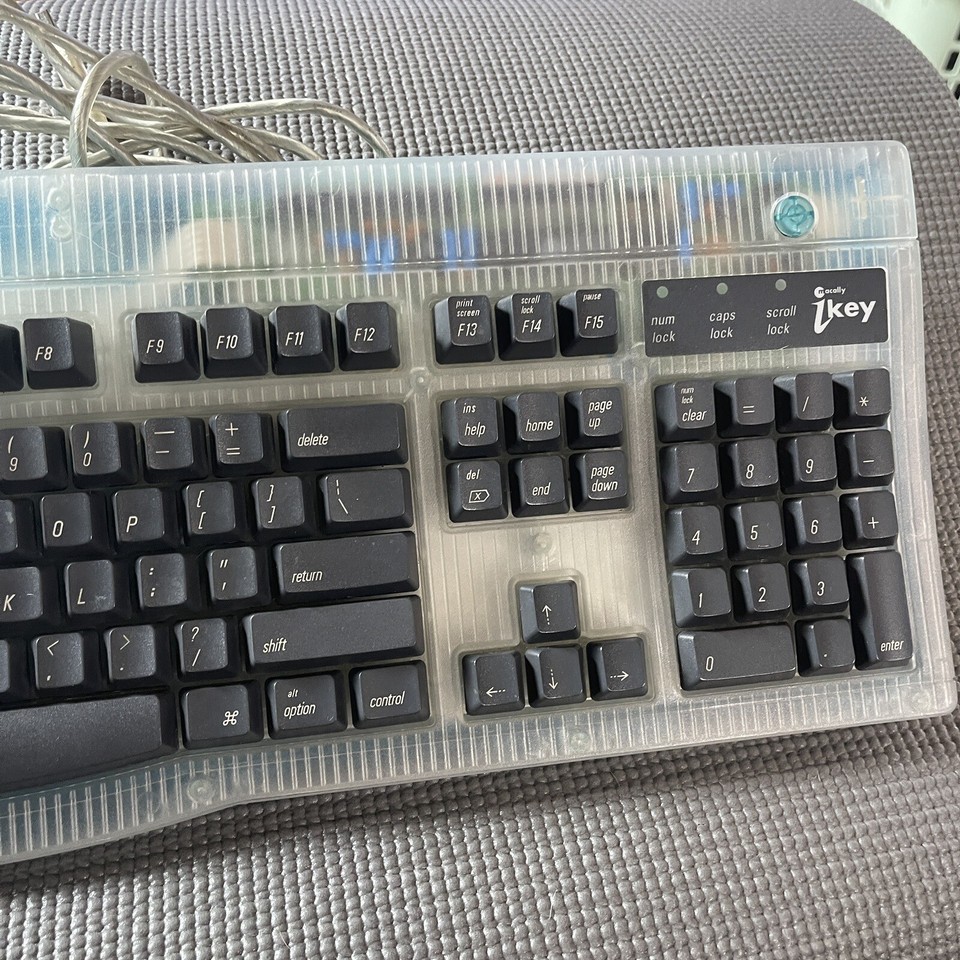 MACALLY iKey 4 * Wired USB Keyboard Macintosh G2 Vintage Apple Clear ...