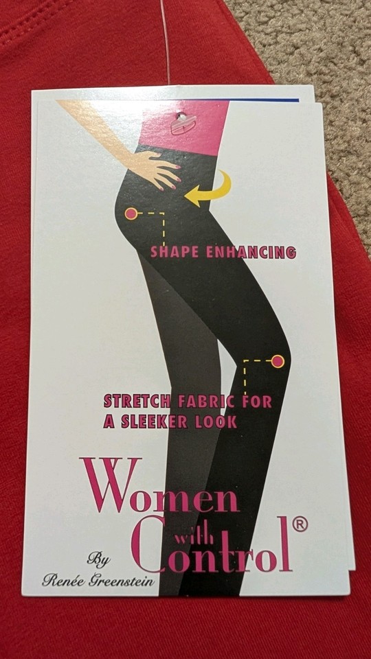 Women with Control By Renee Greenstein Tummy Control Leggings Red Size Large NWT | eBay