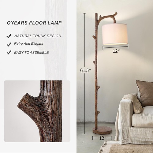 Retro Farmhouse Floor Lamp for Living Room Rustic Standing Lamps Tree ...